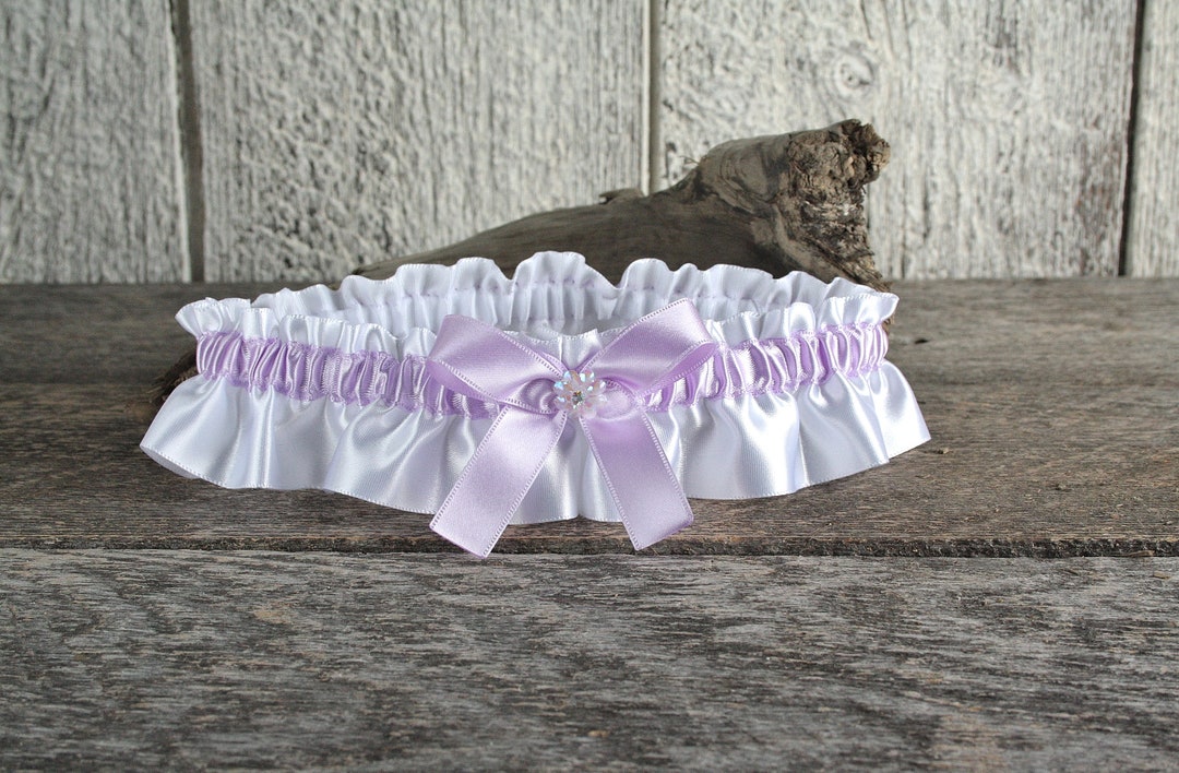 Lilac and White Satin Garter for Wedding or Prom Keepsake or Toss - Etsy