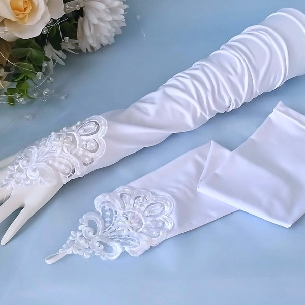 White Opera Gloves - Etsy