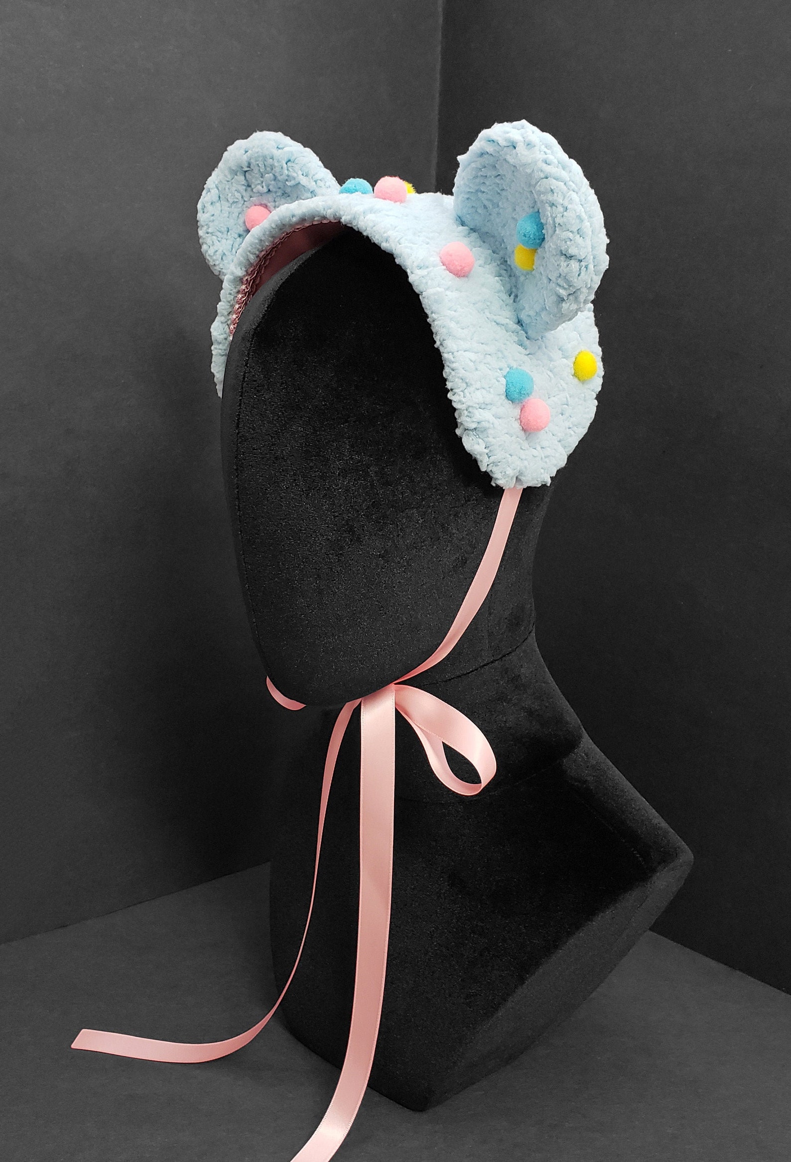 Baby Blue Bubblegum Ice Cream Bear Bonnet Headdress - Etsy