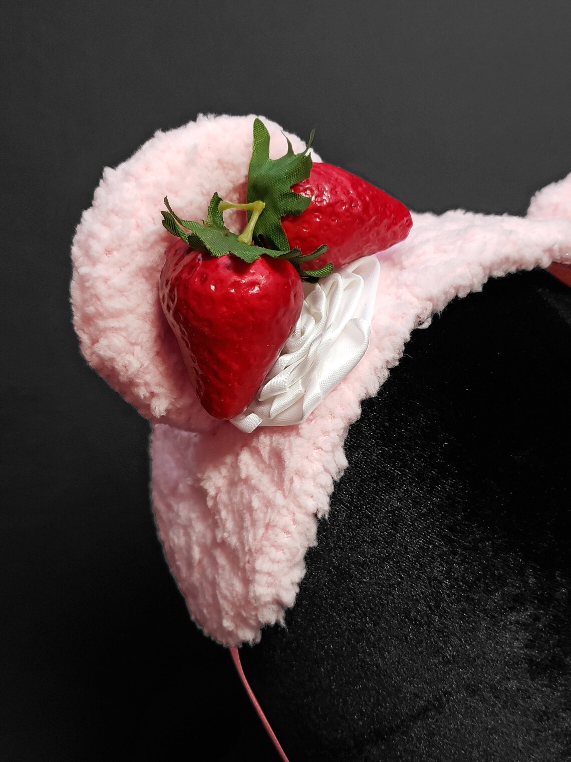 Sweet Pink Strawberry Ice Cream Bear Bonnet Headdress - Made to Order ...