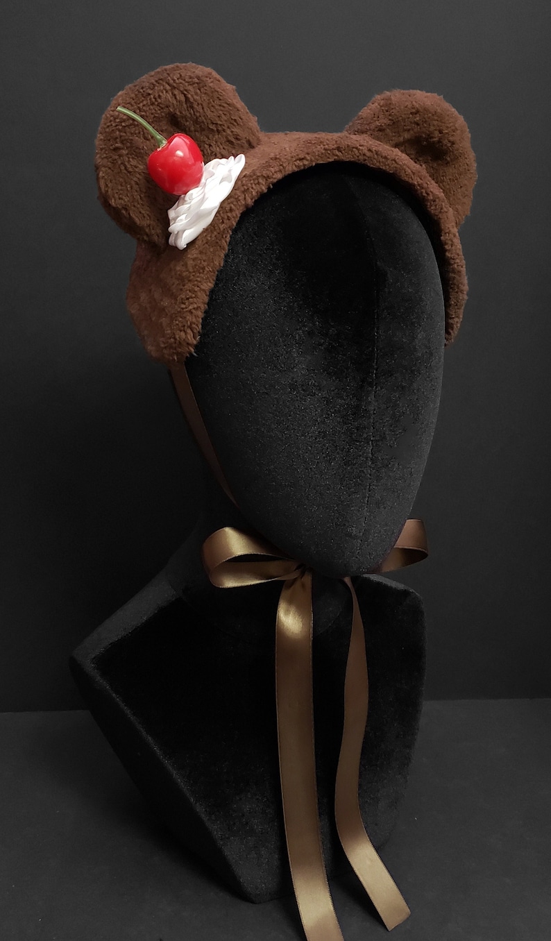 Chocolate Sundae Ice Cream Bear Bonnet or Headband ~ Made to Order - Etsy