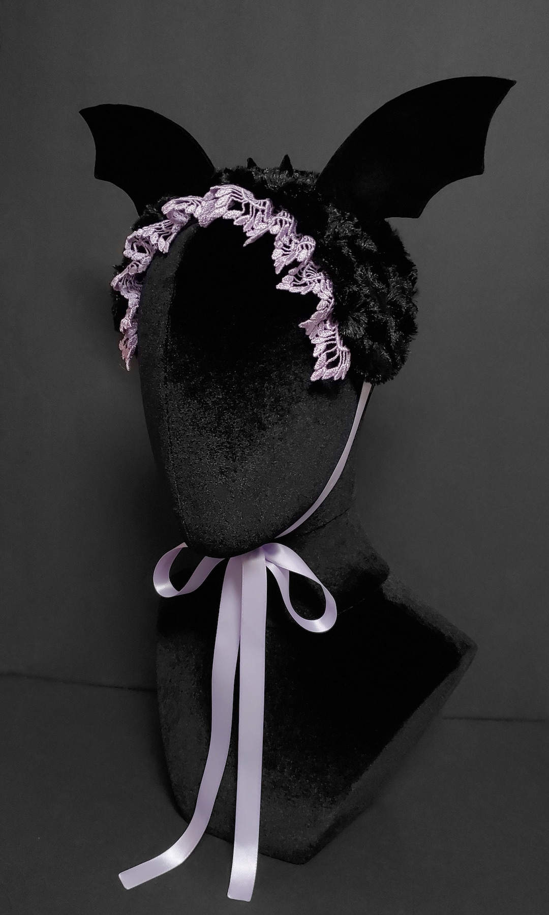 Creepy Cute Bat Headdress Bonnet Available in 3 Bat and 8 Lace Colors ...