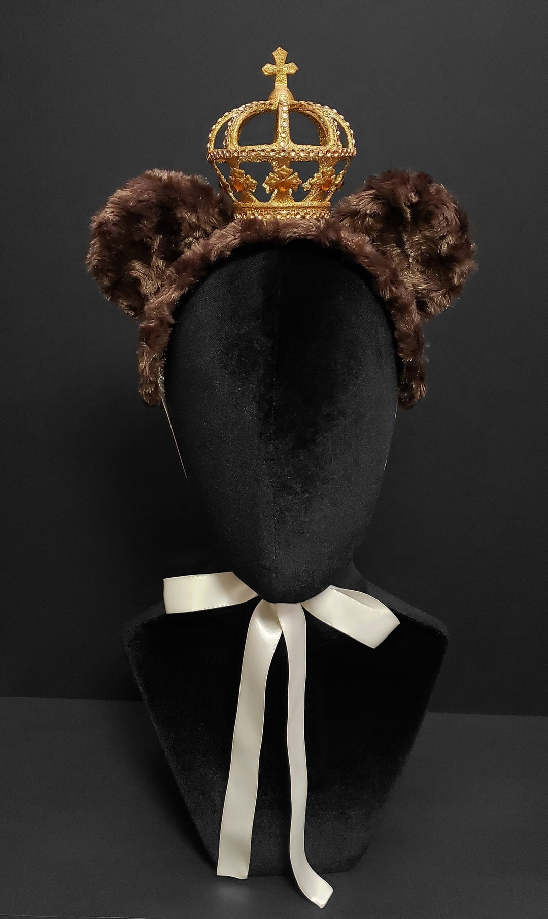 Golden Crowned Royal Princess Bear Bonnet Headdress - Available in 9 ...