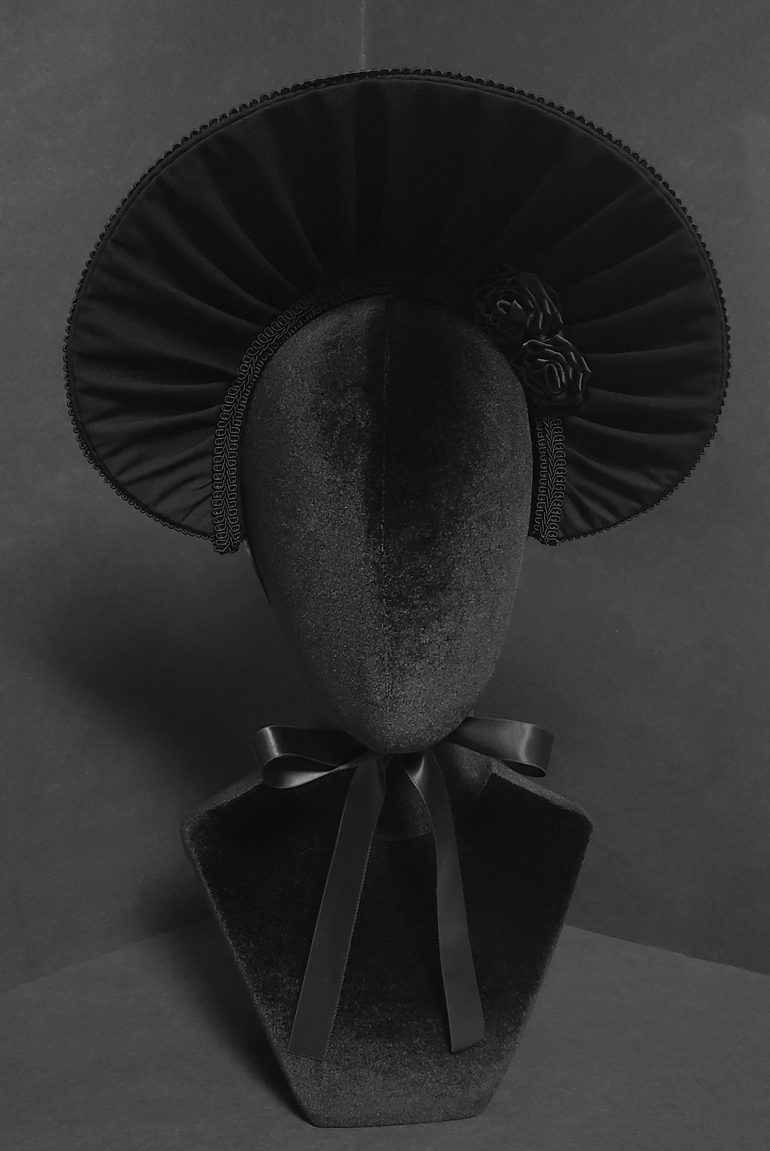 Beautiful Black Victorian Gothic Rose Bonnet Made to Order - Etsy