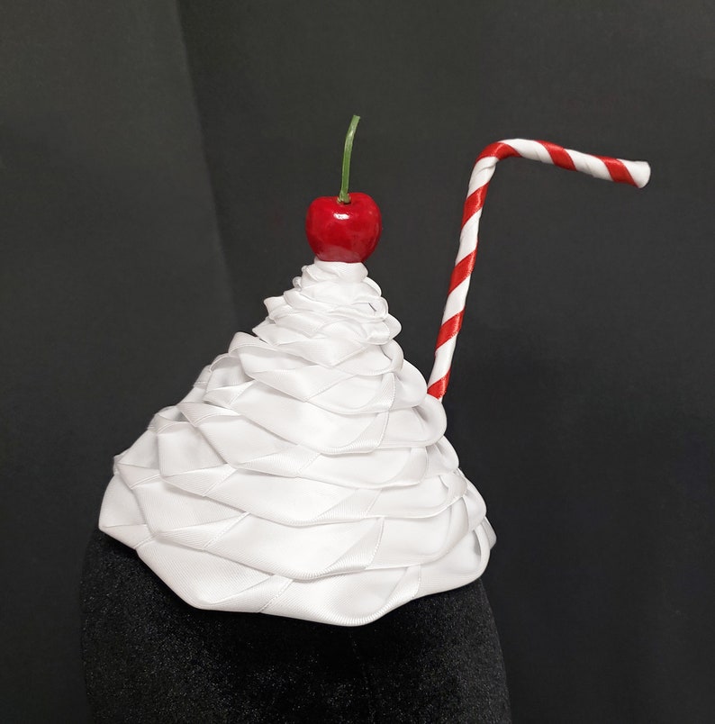 Sweet Whipped Cream Diner Milkshake Hat ~ Cherry, Strawberry, or ...