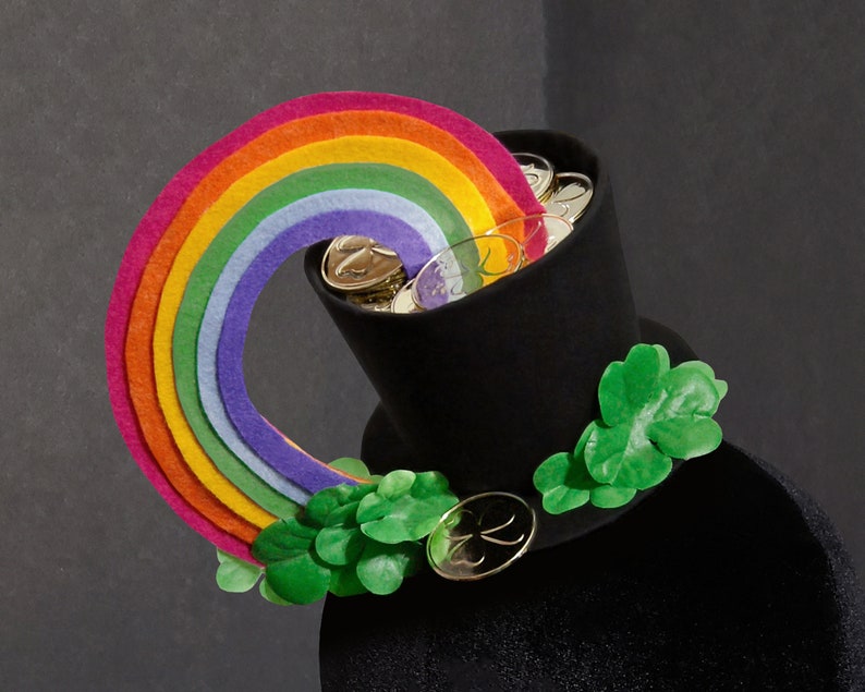 St. Patricks Day Rainbow and Pot of Gold with Shamrocks Top | Etsy