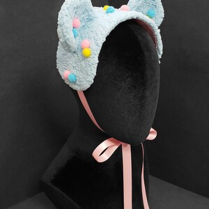 Baby Blue Bubblegum Ice Cream Bear Bonnet Headdress - Etsy
