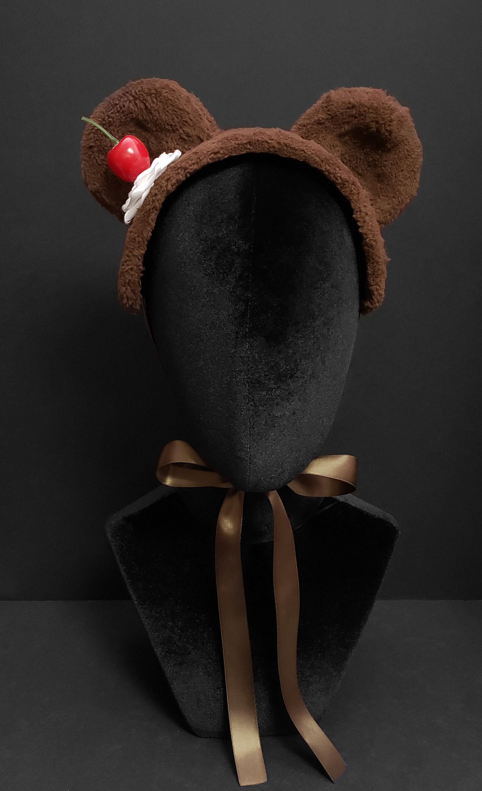Chocolate Sundae Ice Cream Bear Bonnet or Headband Made to - Etsy