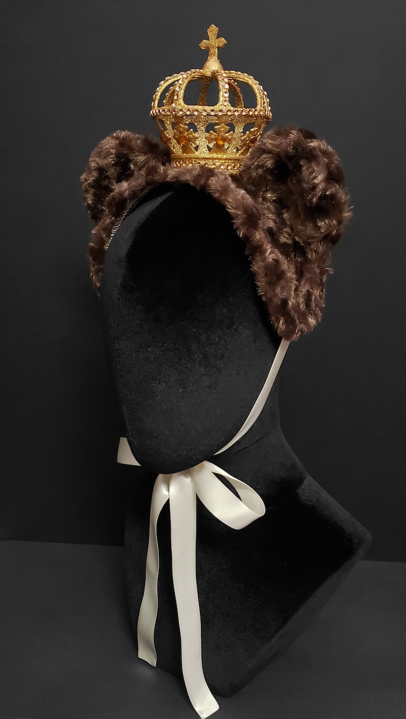 Golden Crowned Royal Princess Bear Bonnet Headdress - Available in 9 ...
