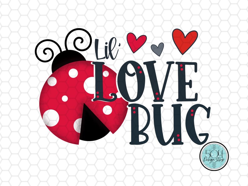 Love Bug Kids Valentine Png, Ladybug Sublimation Design for Girls ...