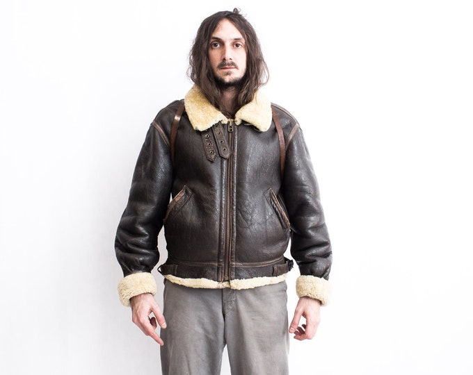 B-3 Aviator Bomber Jacket Pilot 1980s . Sheepskin Winter Blouson ...