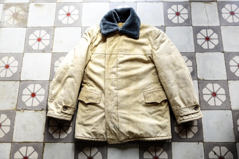 1960s Military Parka Chore Coat . DDR Quilted Army Coat Duck Cotton ...
