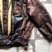 Pleated Leather Bomber 1980s . Tactical Pollini Italy Boxy Leather ...