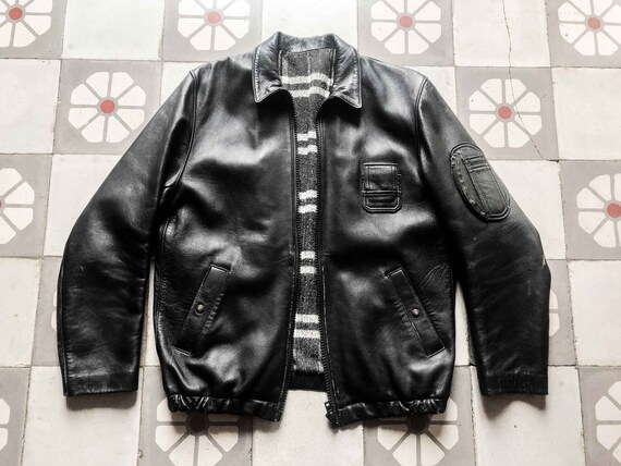 French Pilot Jacket 1980s . Air force Leather Bomber … - Gem