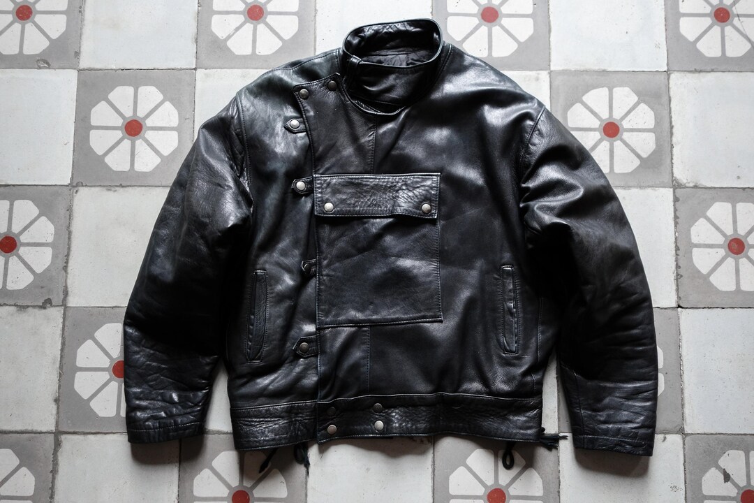 Swedish Motorcycle Jacket 1980s . Dispatch Rider Punk Moto Jacket ...