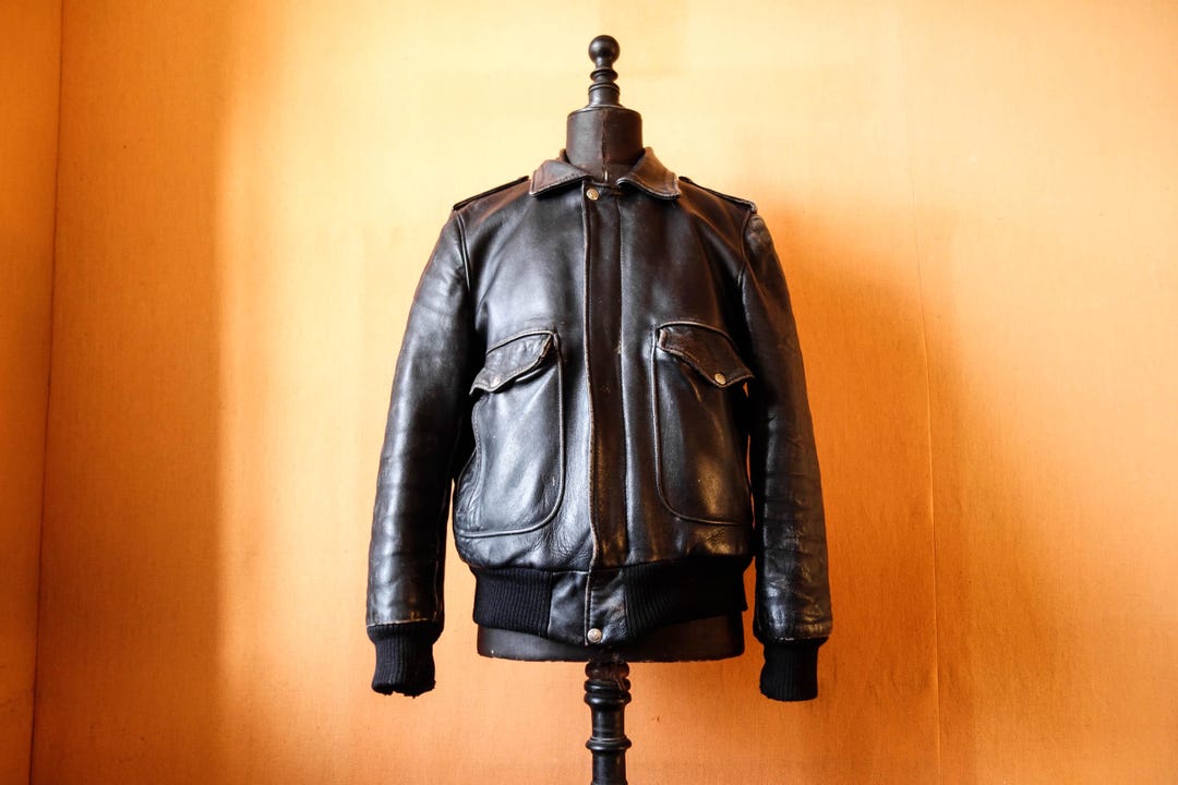 JAPA A-2 Flight Jacket 1980s . Leather Bomber Aviation Jacket G-1 . Air ...