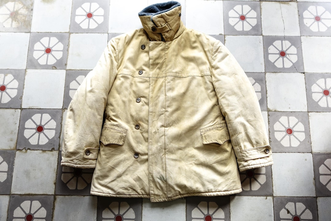 1960s Military Parka Chore Coat . DDR Quilted Army Coat Duck Cotton ...