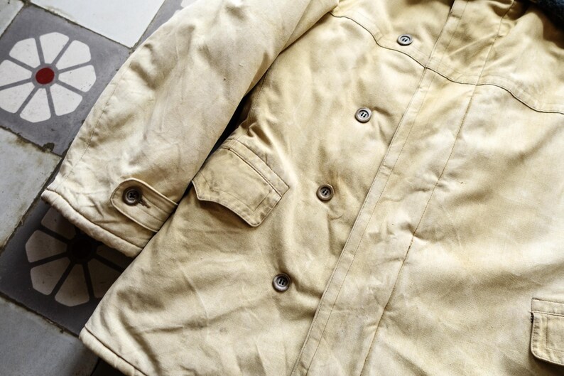 1960s Military Parka Chore Coat . DDR Quilted Army Coat Duck Cotton ...