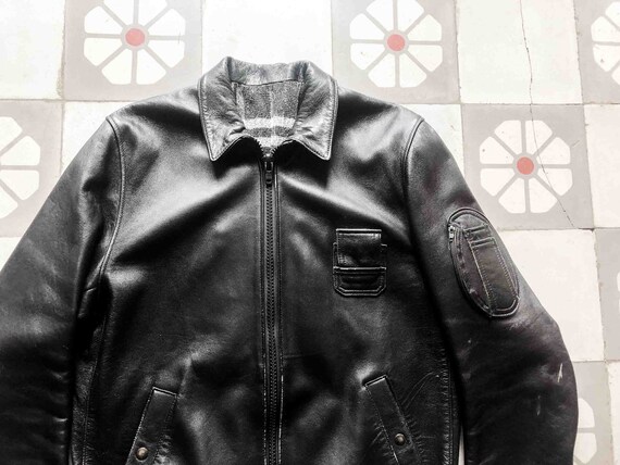 French Pilot Jacket 1980s . Air force Leather Bomber … - Gem