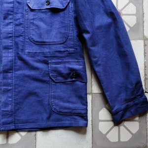 80s MOLESKIN Workwear Jacket . Faded Work Jacket Utility Deep Blue ...