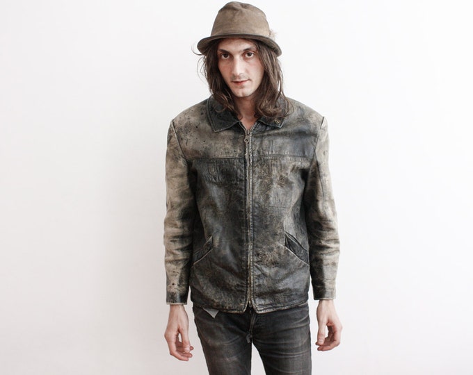 Vintage 1960s Worn in Destroyed Rusty Aged Punk Leather Jacket - Etsy