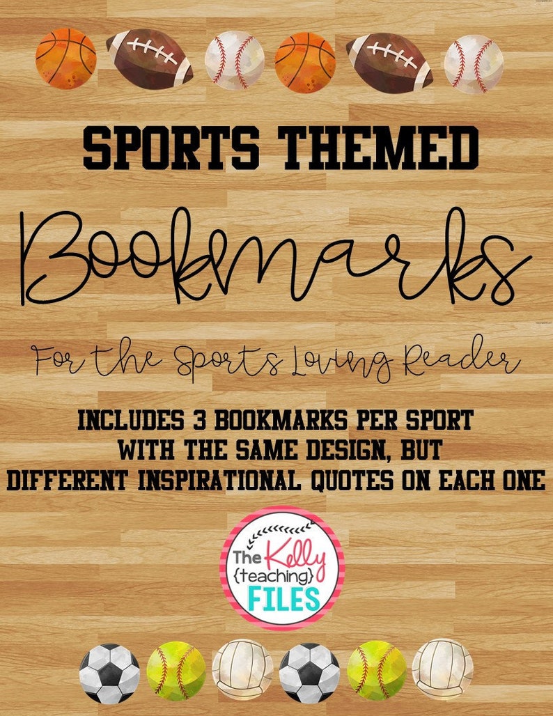 18 Sports Themed Printable Bookmarks - Etsy