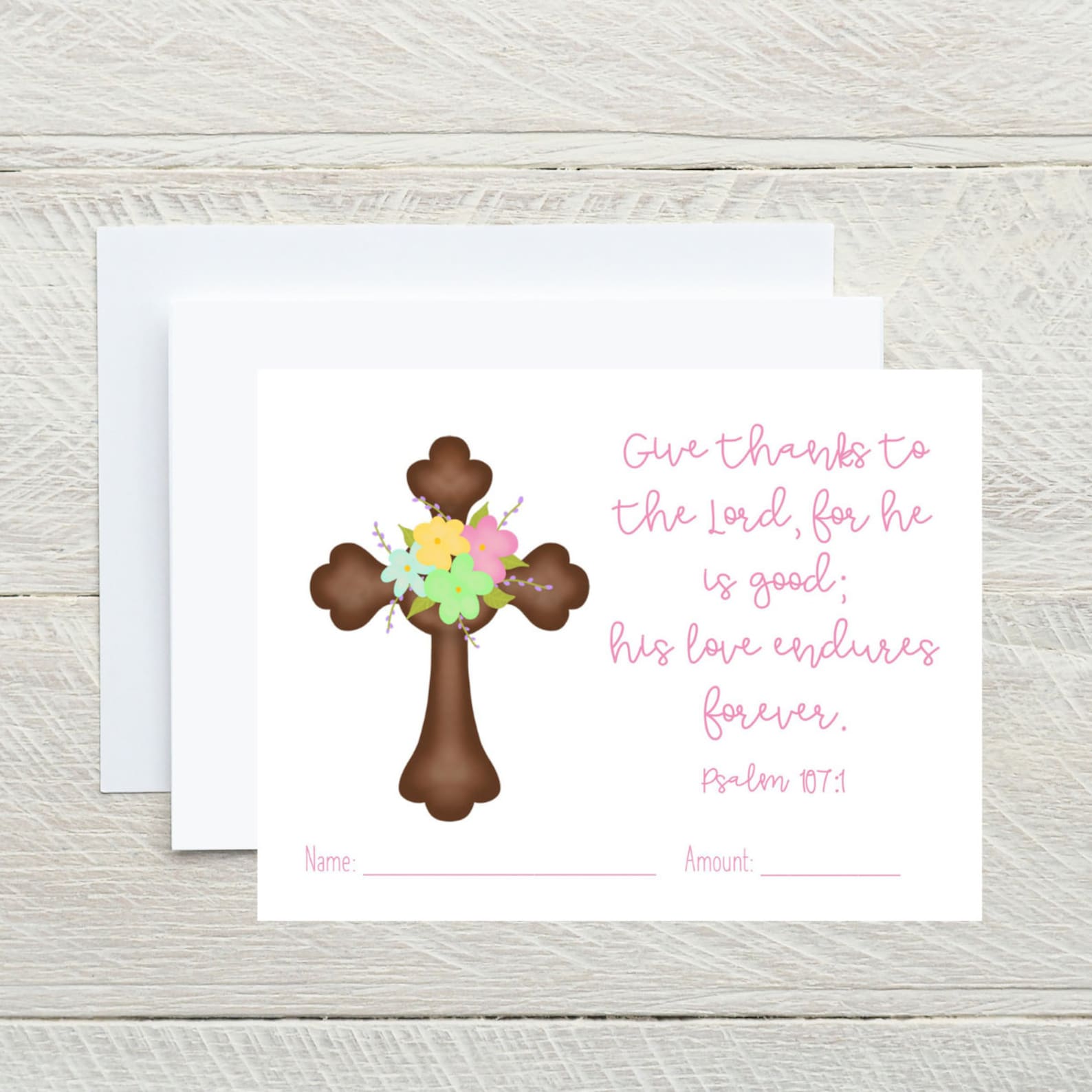 Floral Cross Offering Envelope | Tithing Envelope | Kids Offering ...