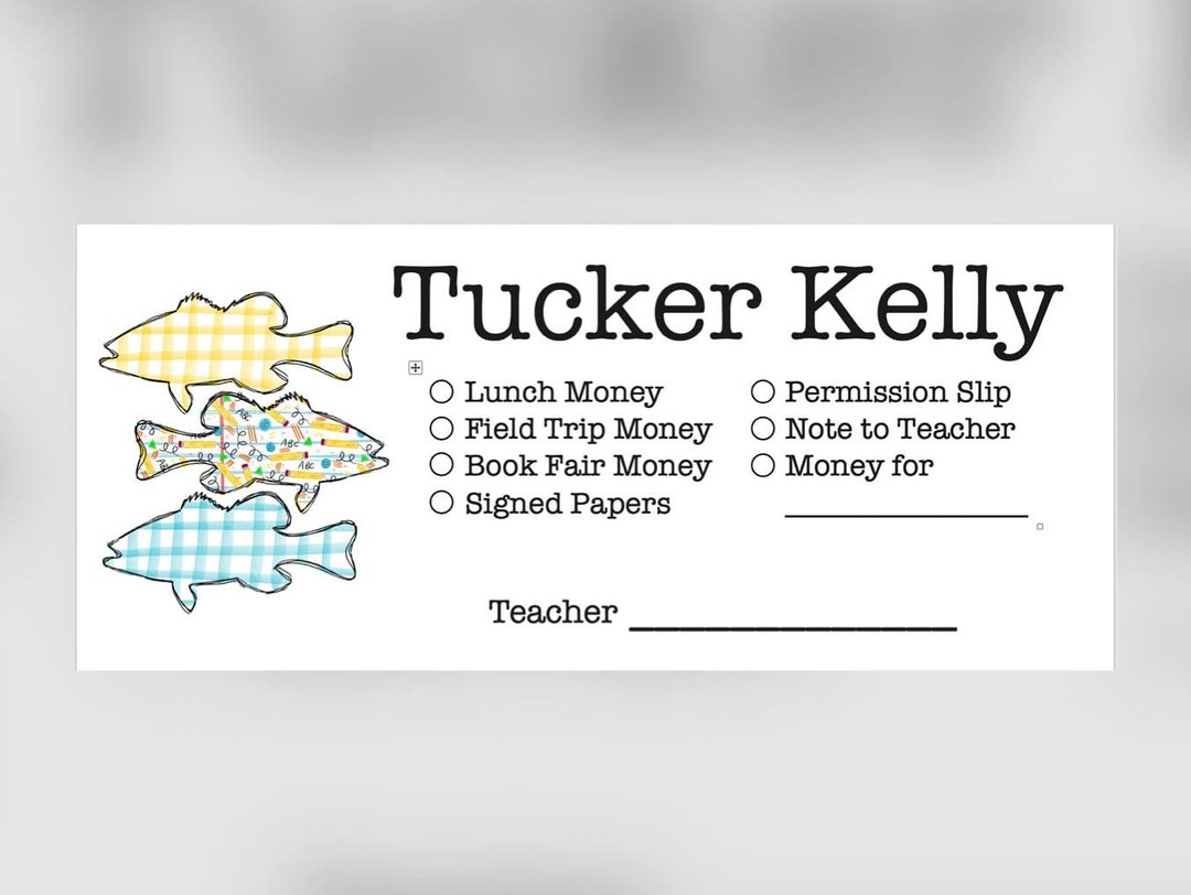 Fish School Money Envelope | Back to School Envelope | Personalized ...