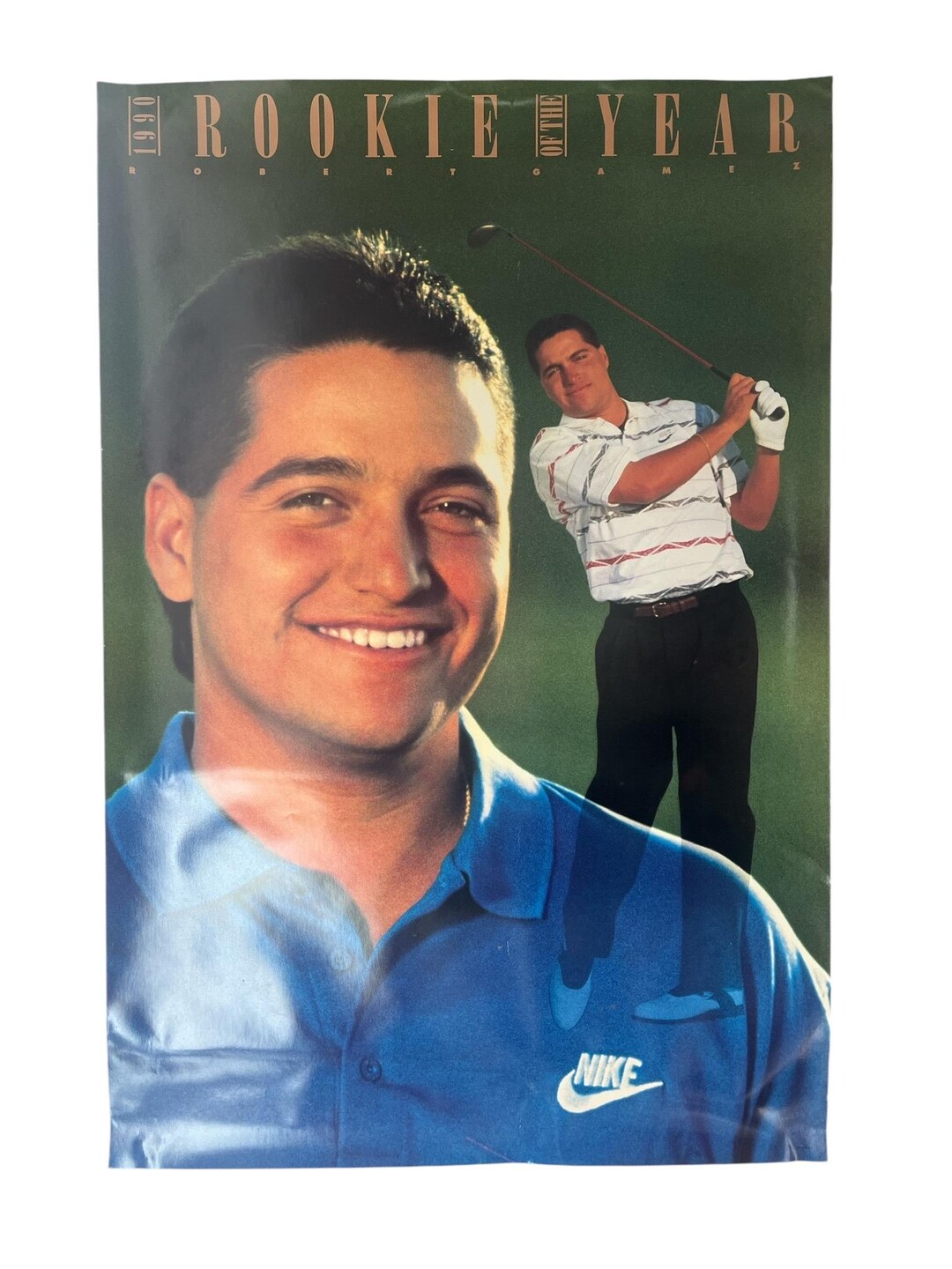 Vintage Nike Golf Robert Gamez Rookie of the Year Poster Deadstock NOS ...