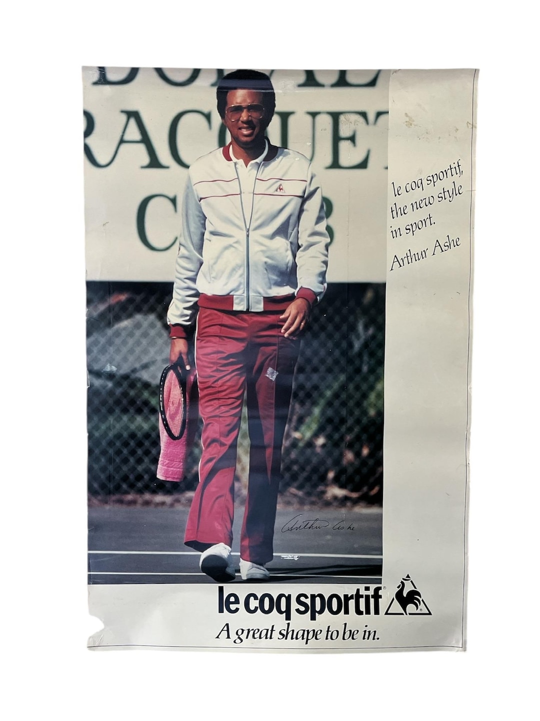 Vintage Arthur Ashe Le Coq Sportif Tennis Poster Late 70s Early 80s - Etsy