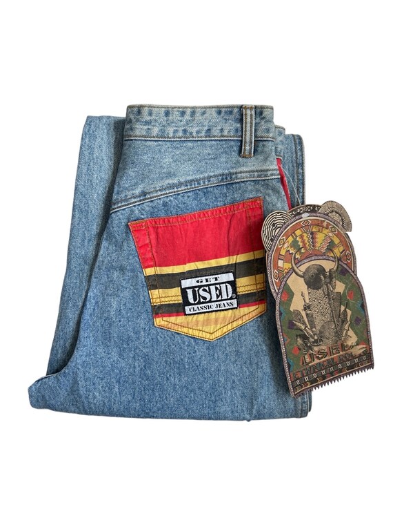 vintage get used ethnical roots jeans mens size 30 de… - Gem