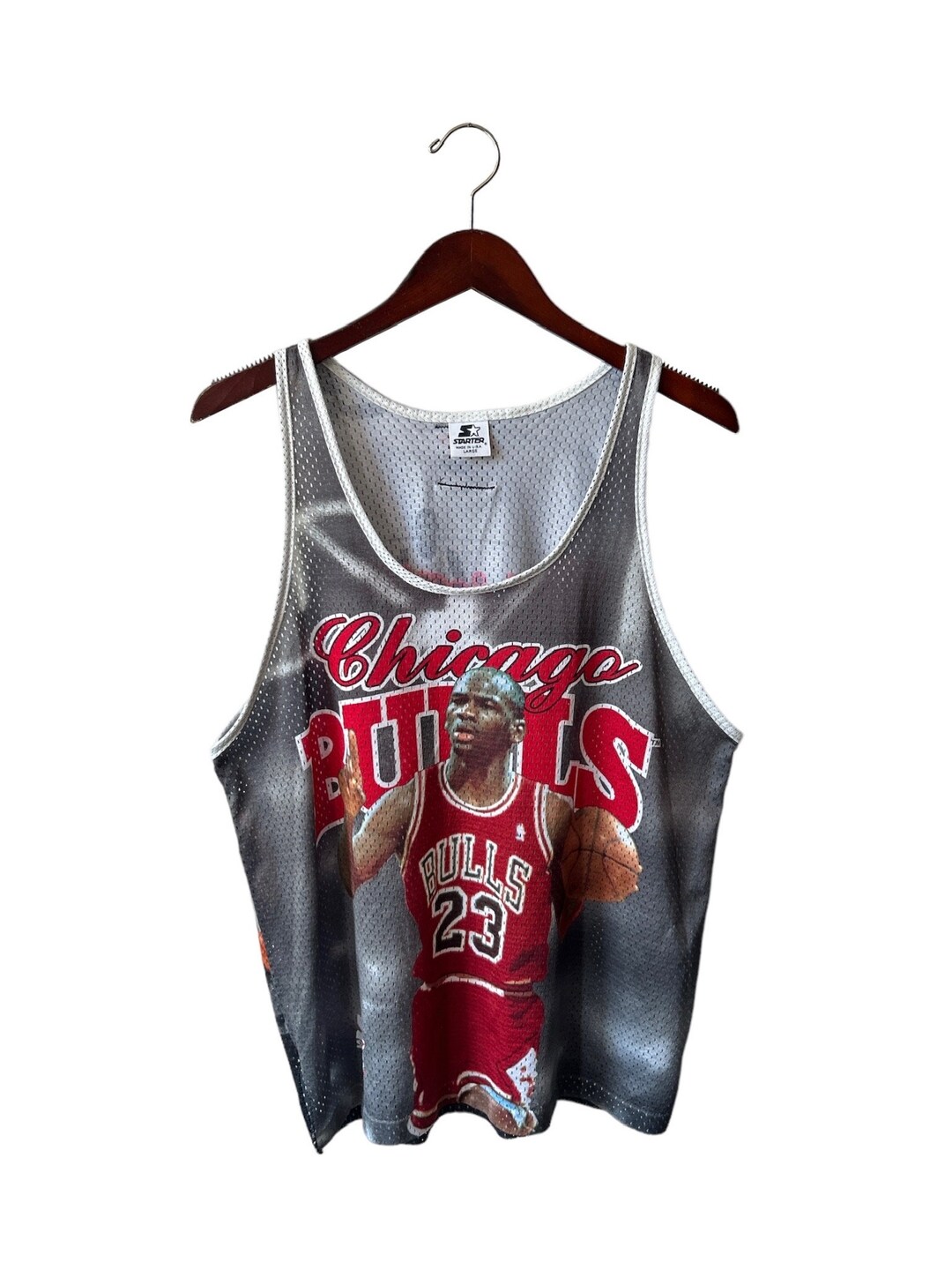 Vintage Chicago Bulls Starter White Hot Michael Jordan Tank Top Shirt ...