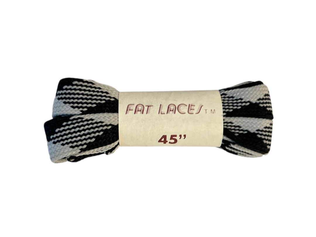 Vintage Fat Laces Shoe Laces Black & White Deadstock NIP 80s Made in ...
