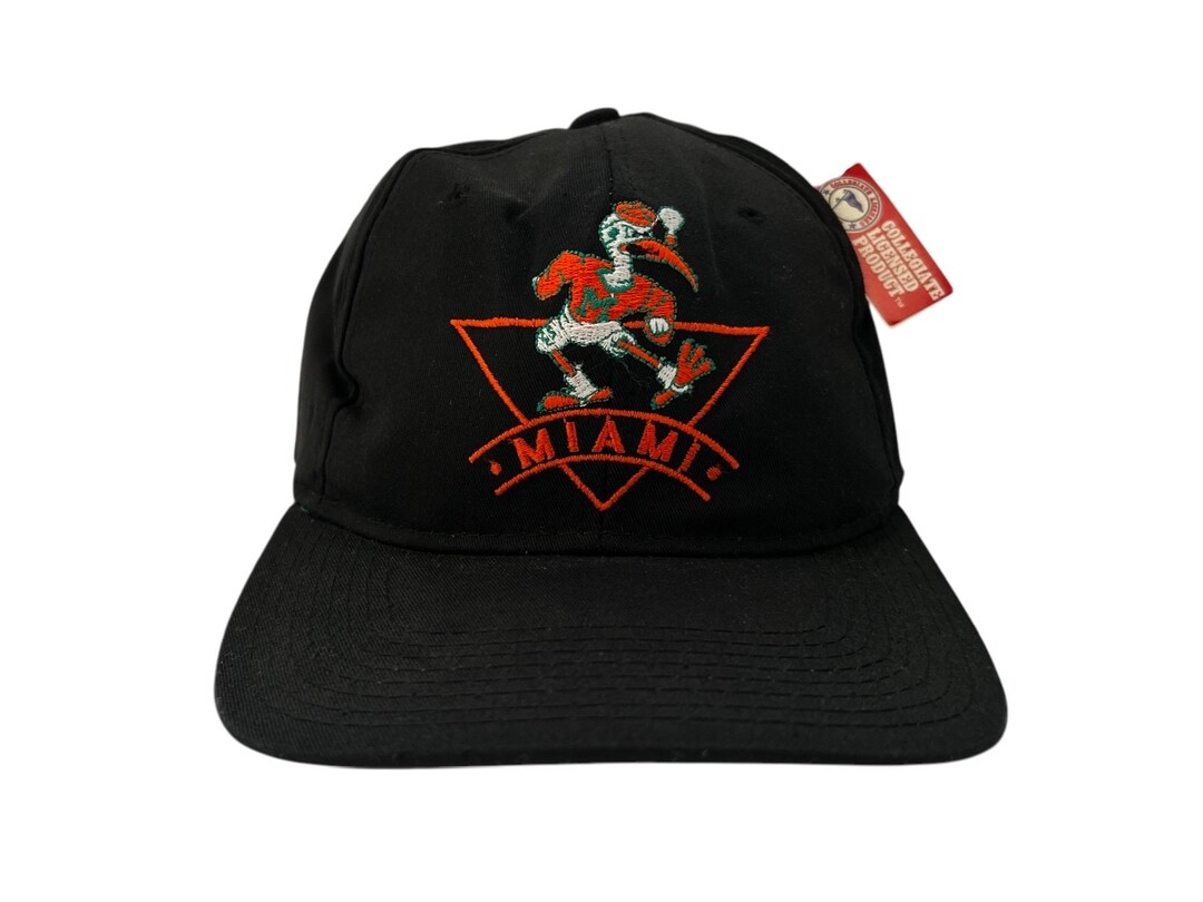 Vintage AJD Miami Hurricanes Snapback Hat Cap Adult OSFA Deadstock NWT ...