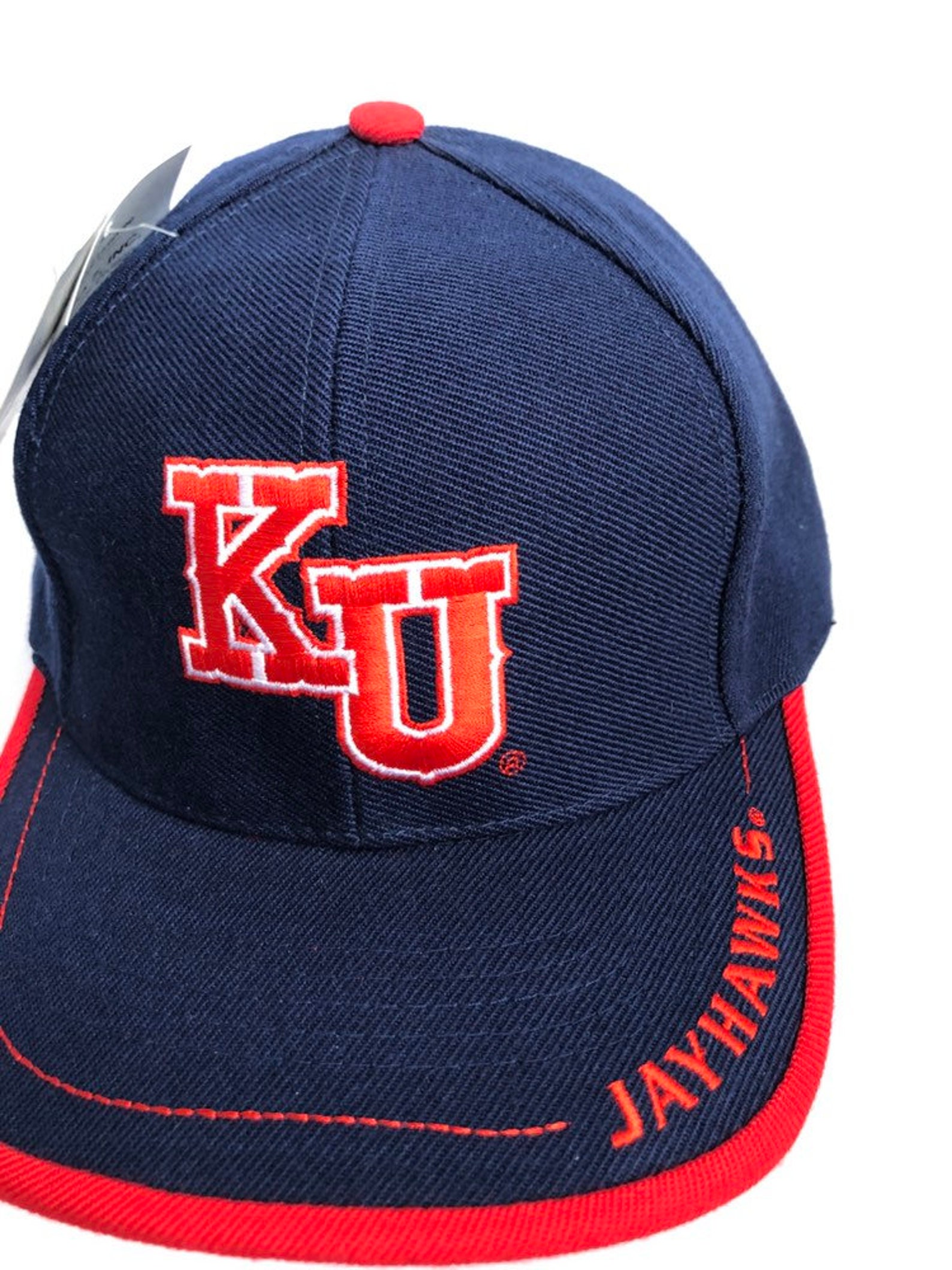 Vintage Kansas Jayhawks Strapback Hat Cap Logo Athletic Deadstock NWT ...