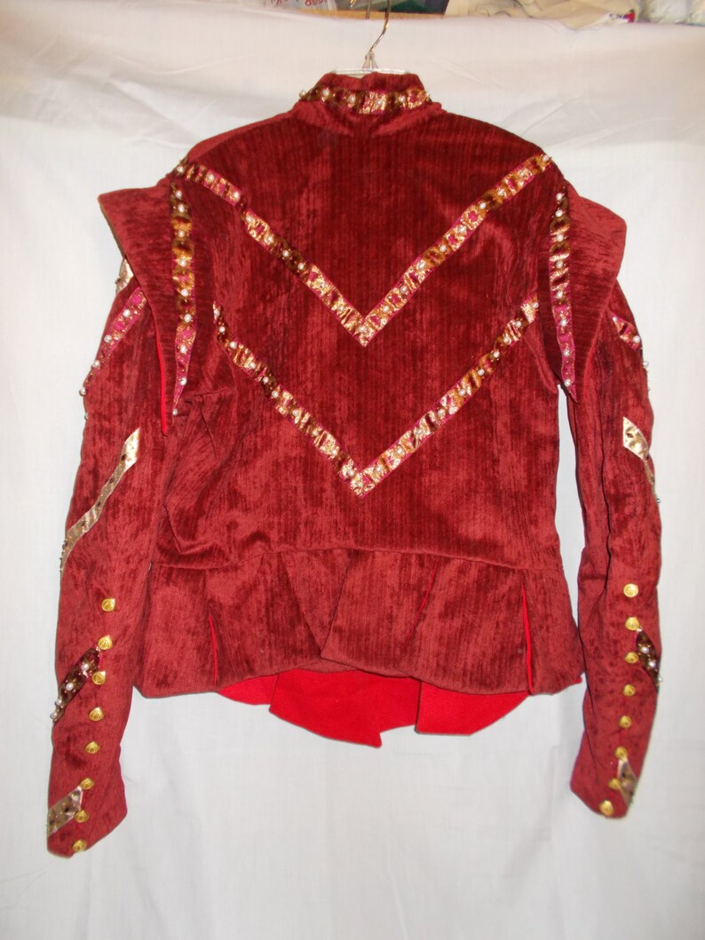 Male Doublet of Deep Red Velvet With Hand Sewn Freshwater Pearls and ...