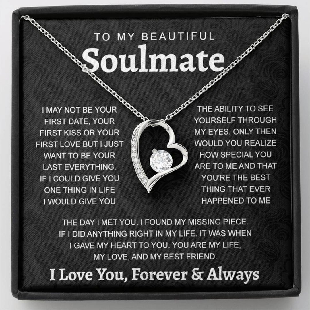 To My Beautiful Soulmate Necklace, Anniversary Gift for Girlfriend Wife ...