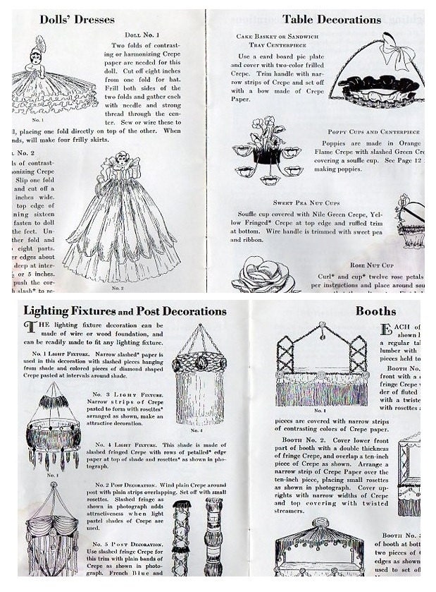 Vintage Art Deco 1930s Craft Ebook - Crepe Paper Flowers Costumes ...