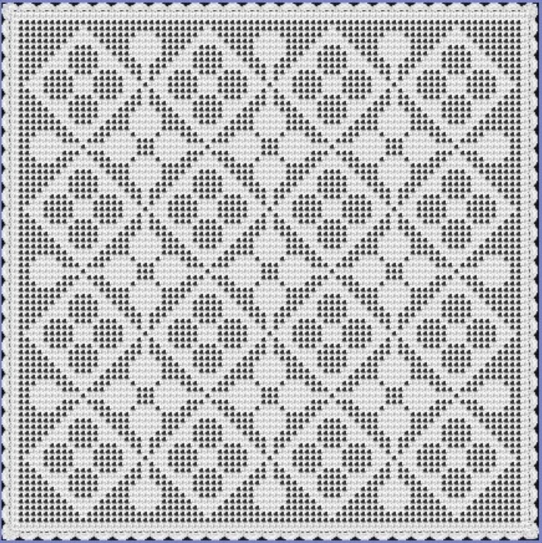 Lucky Clover Grid Filet Crochet Pattern - Etsy