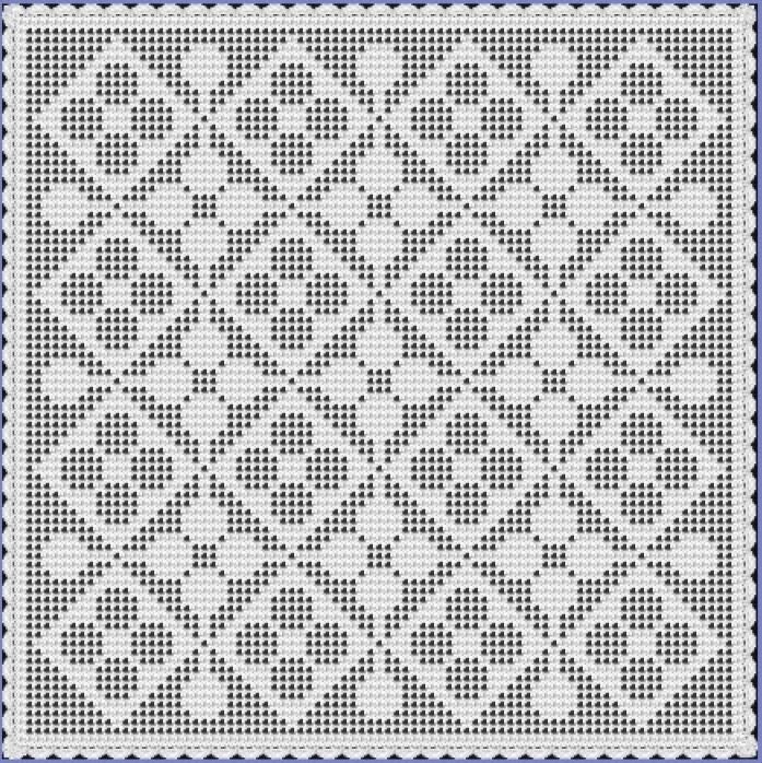 Lucky Clover Grid Filet Crochet Pattern - Etsy