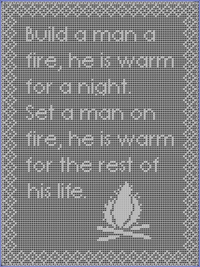 Build a Fire Filet Crochet Chart Pattern - Etsy