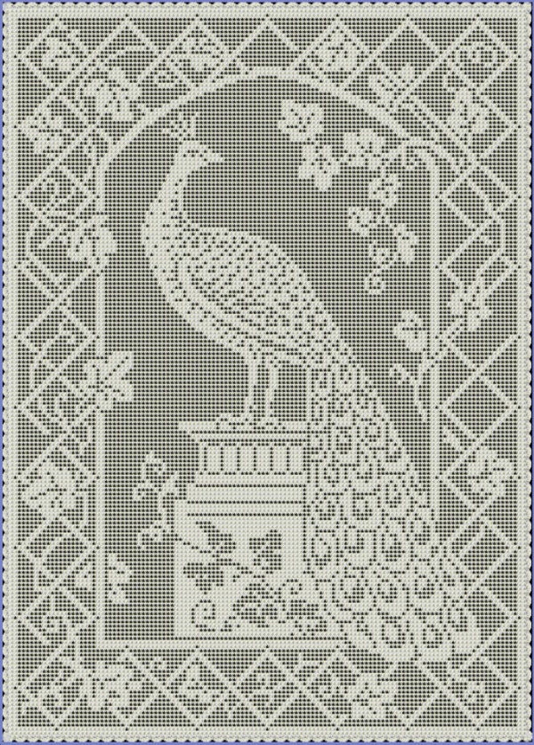 The Original Vintage Peacock and Trellis Filet Crochet Pattern - Etsy