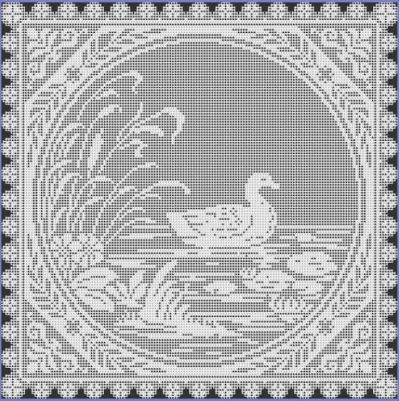 Duck Pond Filet Crochet Chart Pattern - Etsy