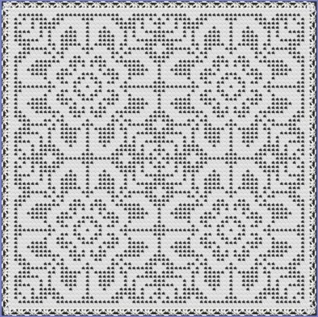 Pansies Filet Crochet Chart Pattern - Etsy