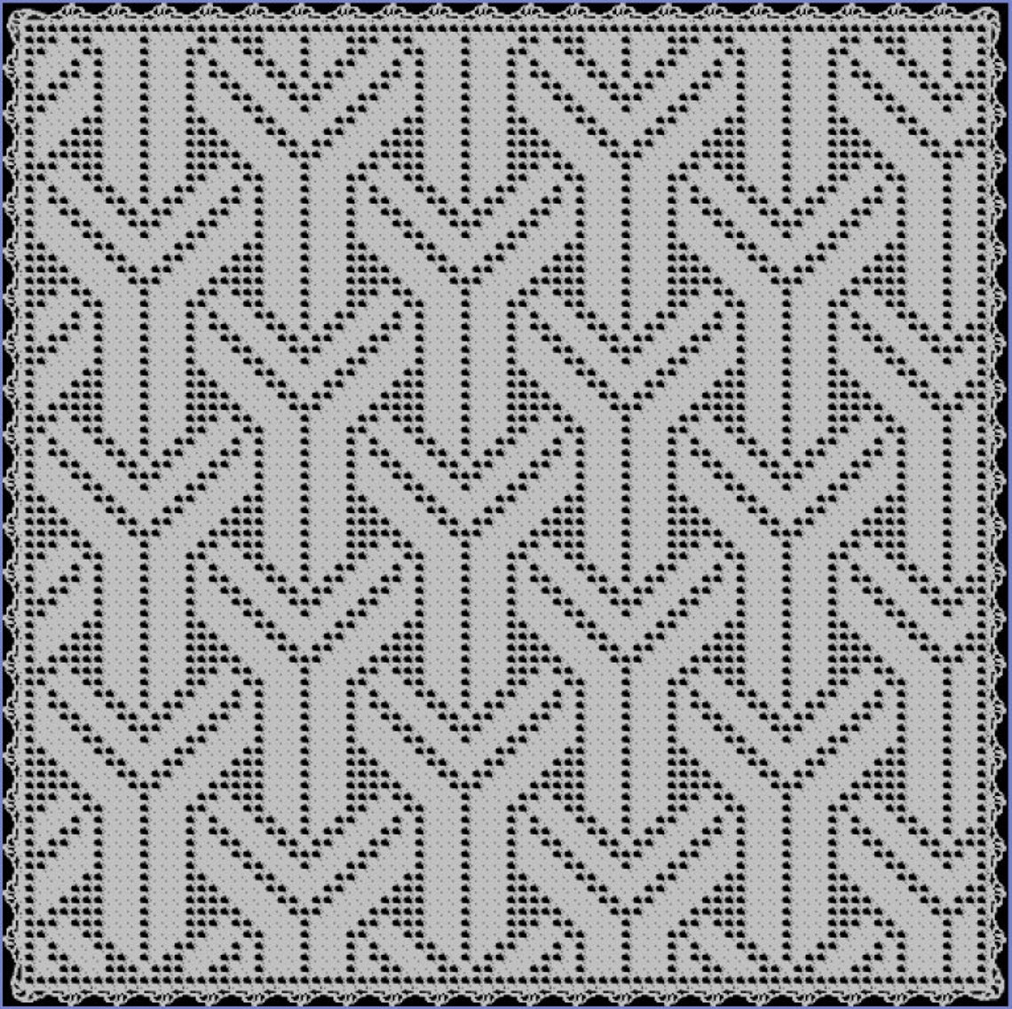 Interlocking Geometric Lattice Filet Crochet Chart Pattern - Etsy