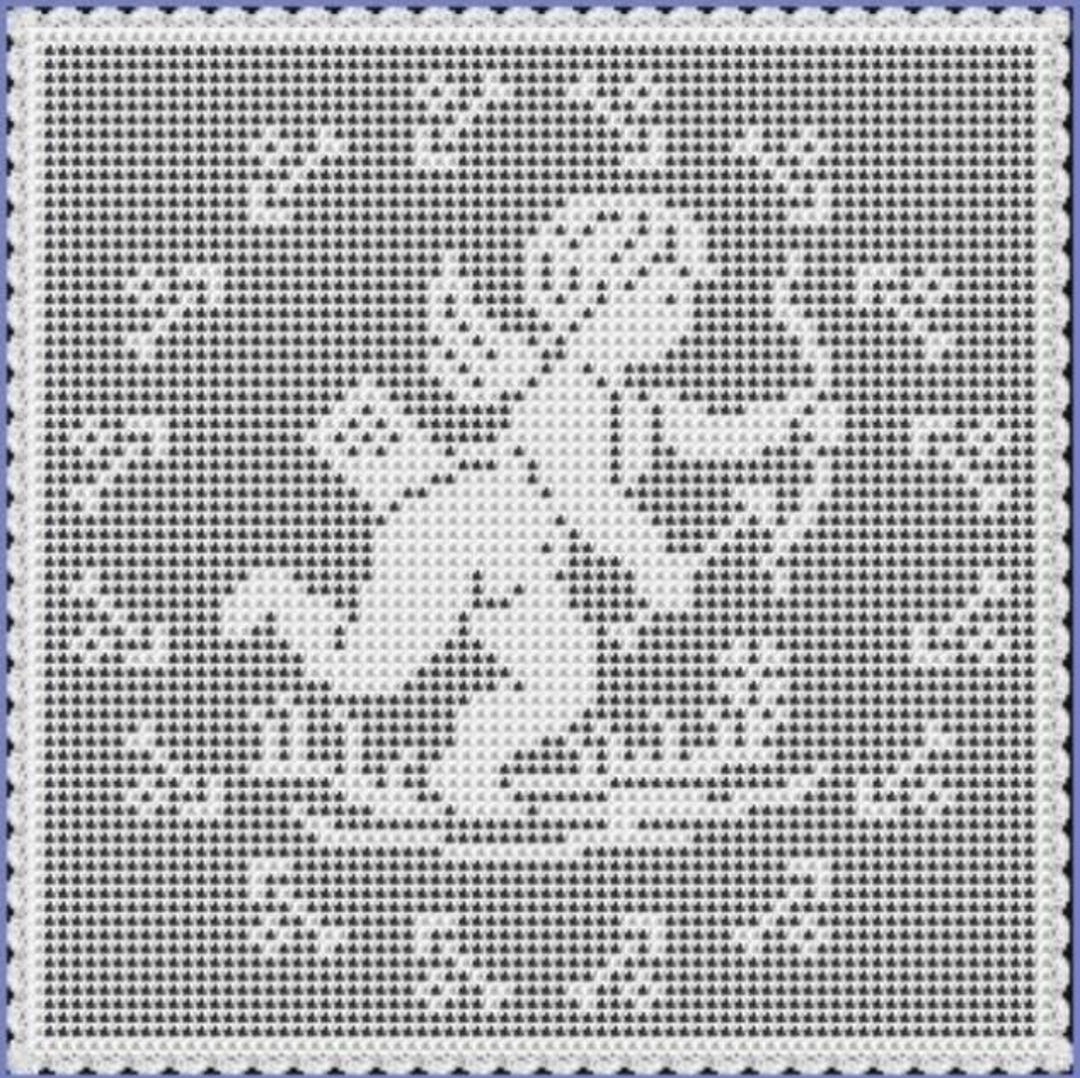 Cupid With Arrows Filet Crochet Doily Chart Pattern - Etsy