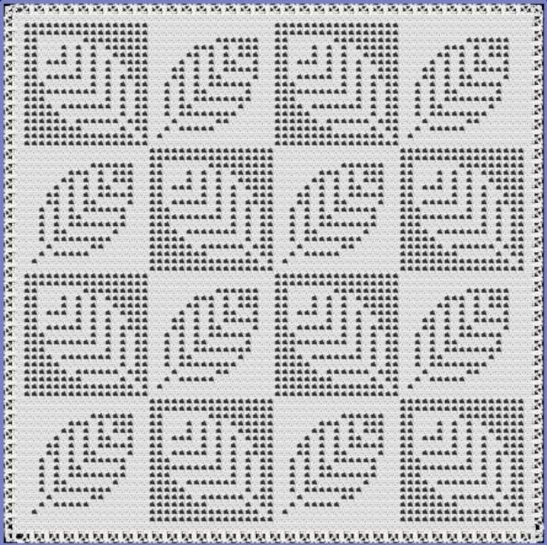 Broad Leaf Rug Filet Crochet Doily Chart Pattern - Etsy