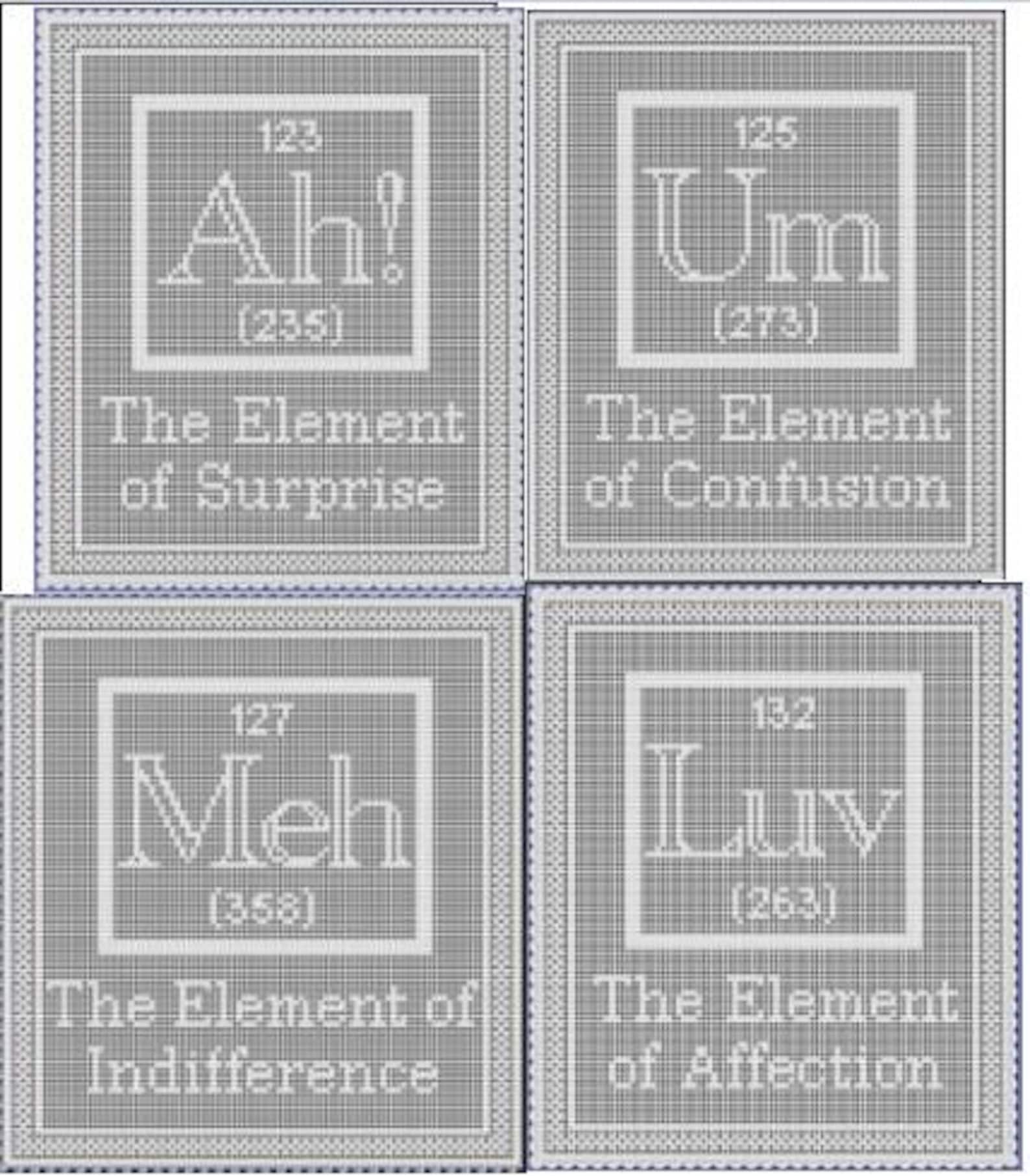 Elements Filet Crochet Chart Patterns - Etsy