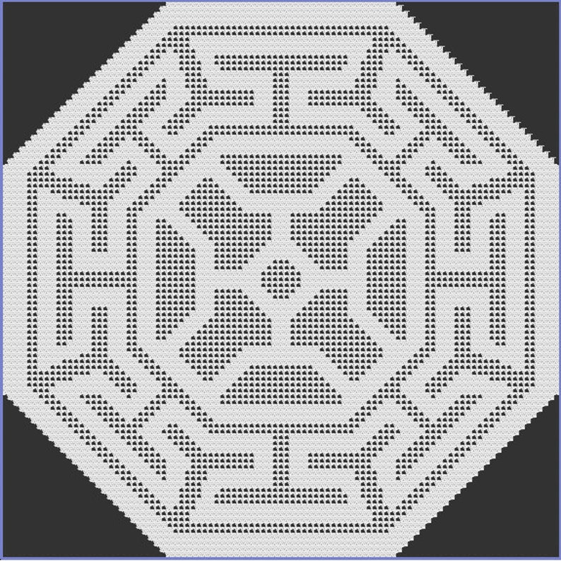 Chinese Lattice 2 Filet Crochet Doily Chart Pattern - Etsy
