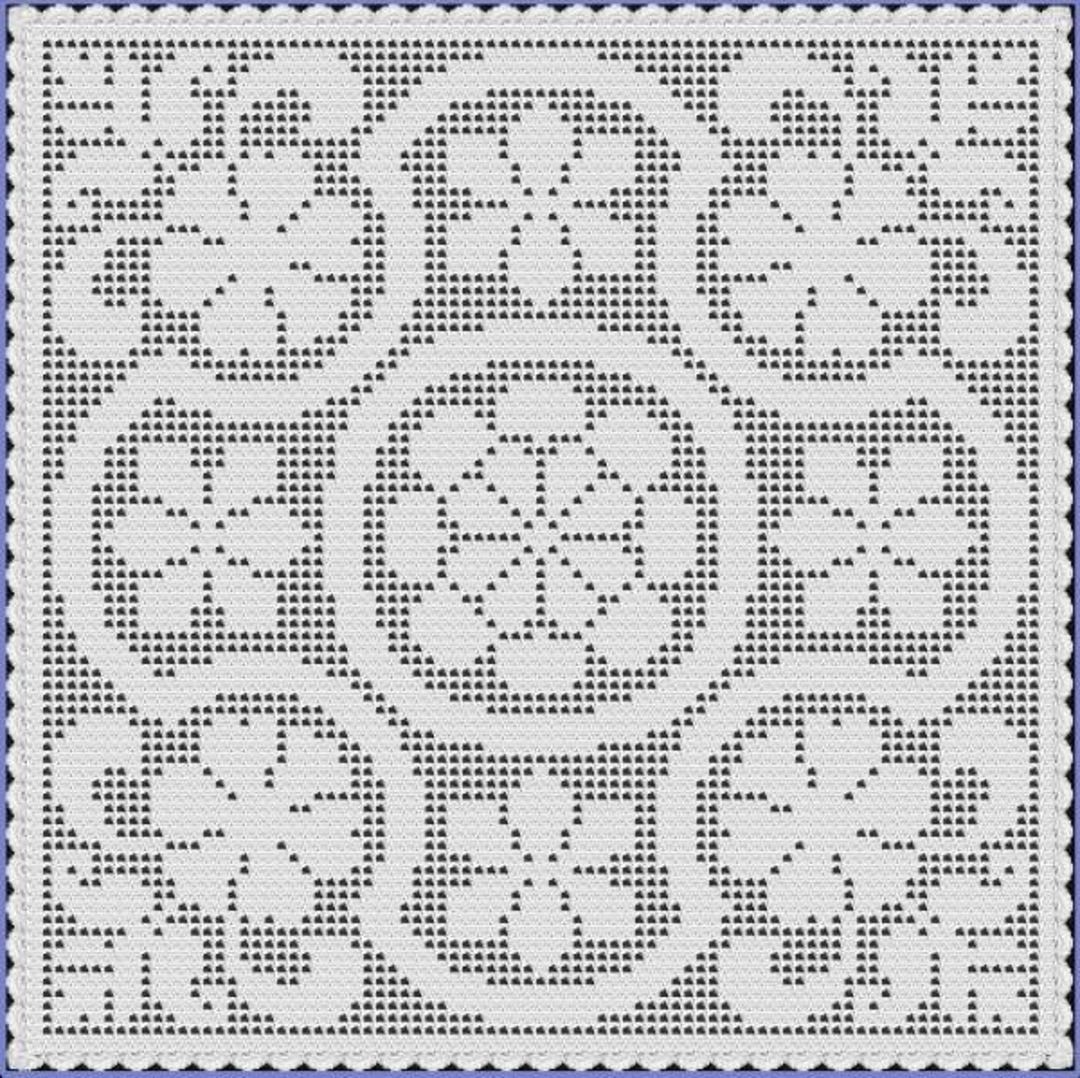 Dancing Flowers Filet Crochet Chart Pattern - Etsy